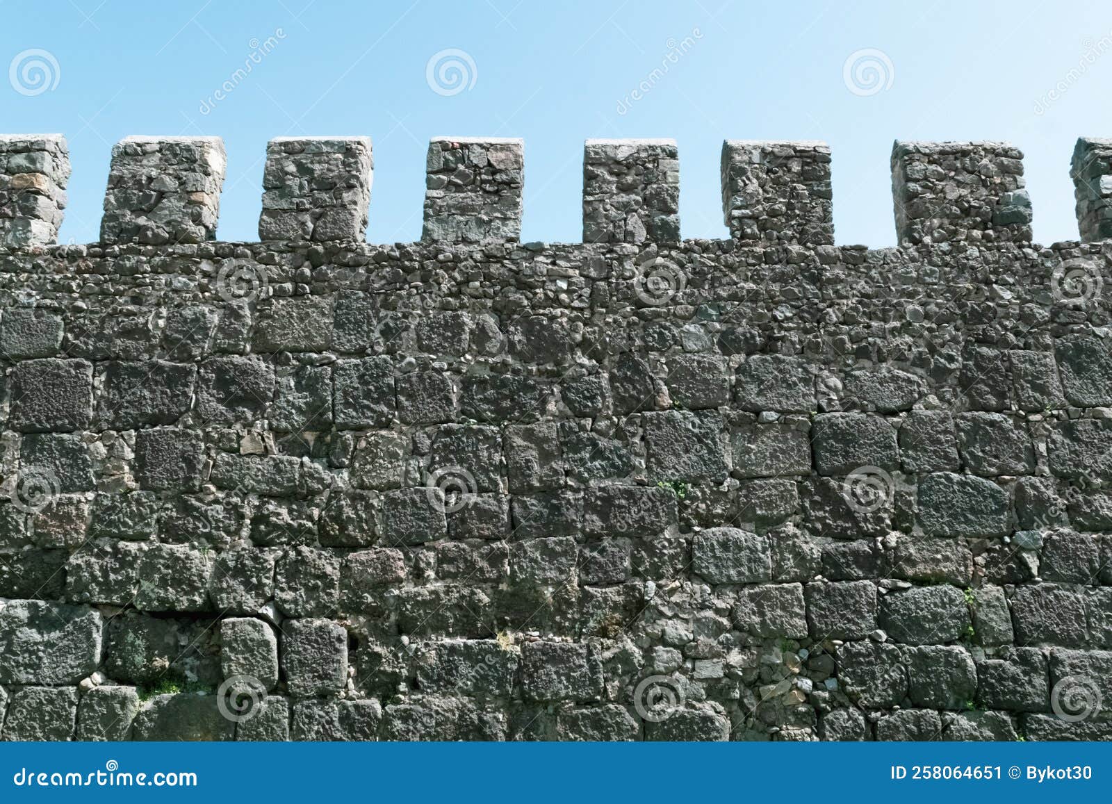 Stone Wall of an Ancient Fortress. Historical Building. Protective ...
