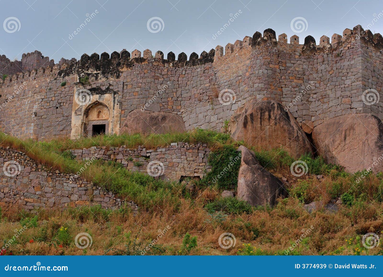 Ancient Fortress Walls stock image. Image of golkonda - 3774939