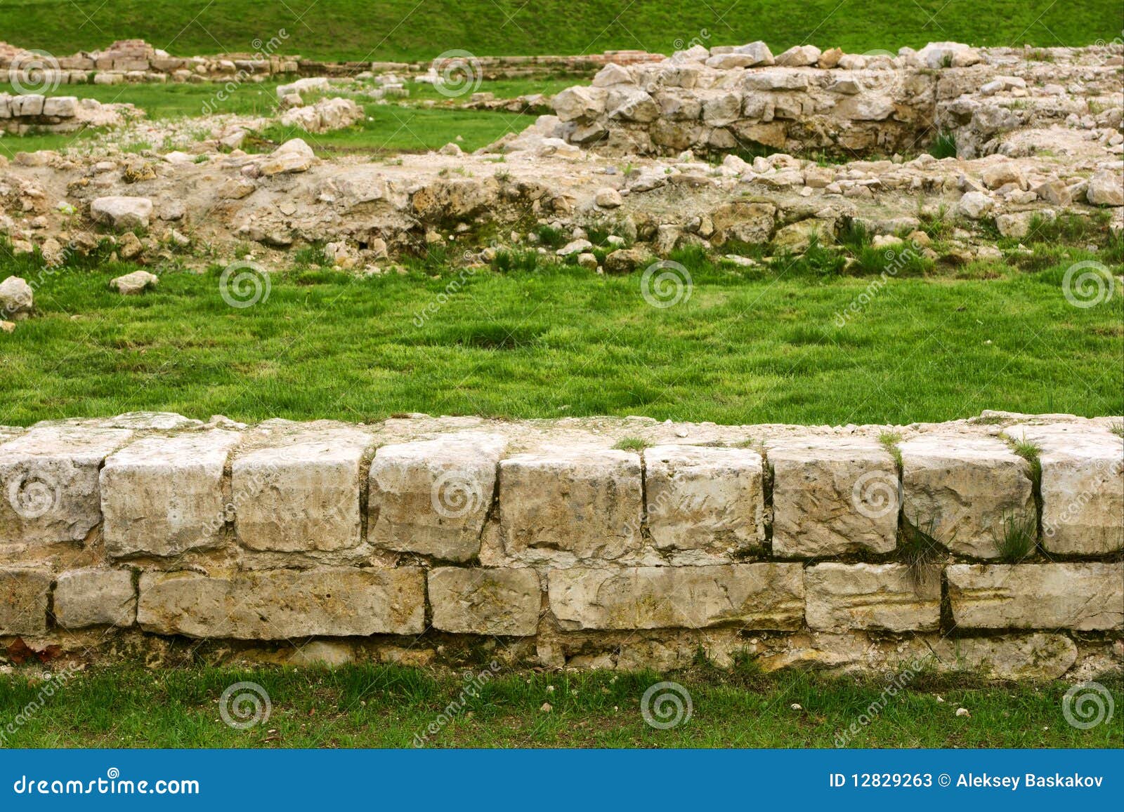 Ancient foundation stock image. Image of rectangle, field - 12829263