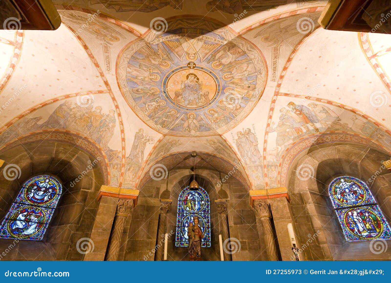 Ancient Fresco in an Even Older Romanesque Crypt Stock Image - Image of ...