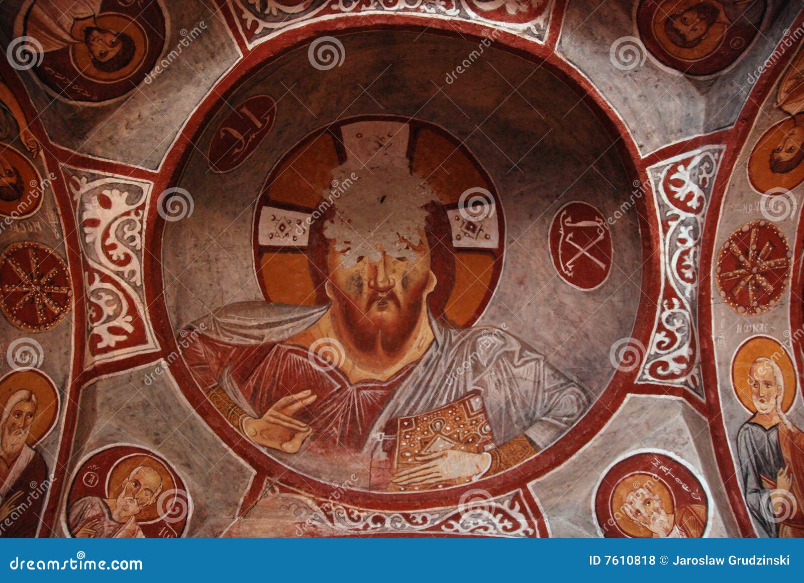 Ancient Fresco In Huaca De La Luna, Trujillo Stock Photo ...