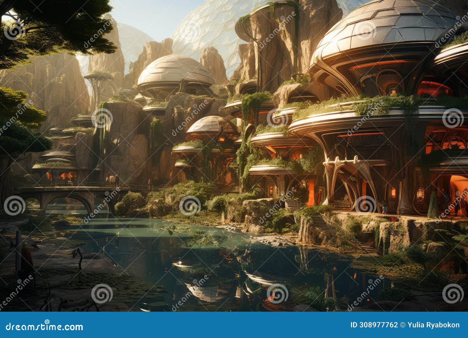 Ancient Future City. Generate Ai Stock Illustration - Illustration of ...