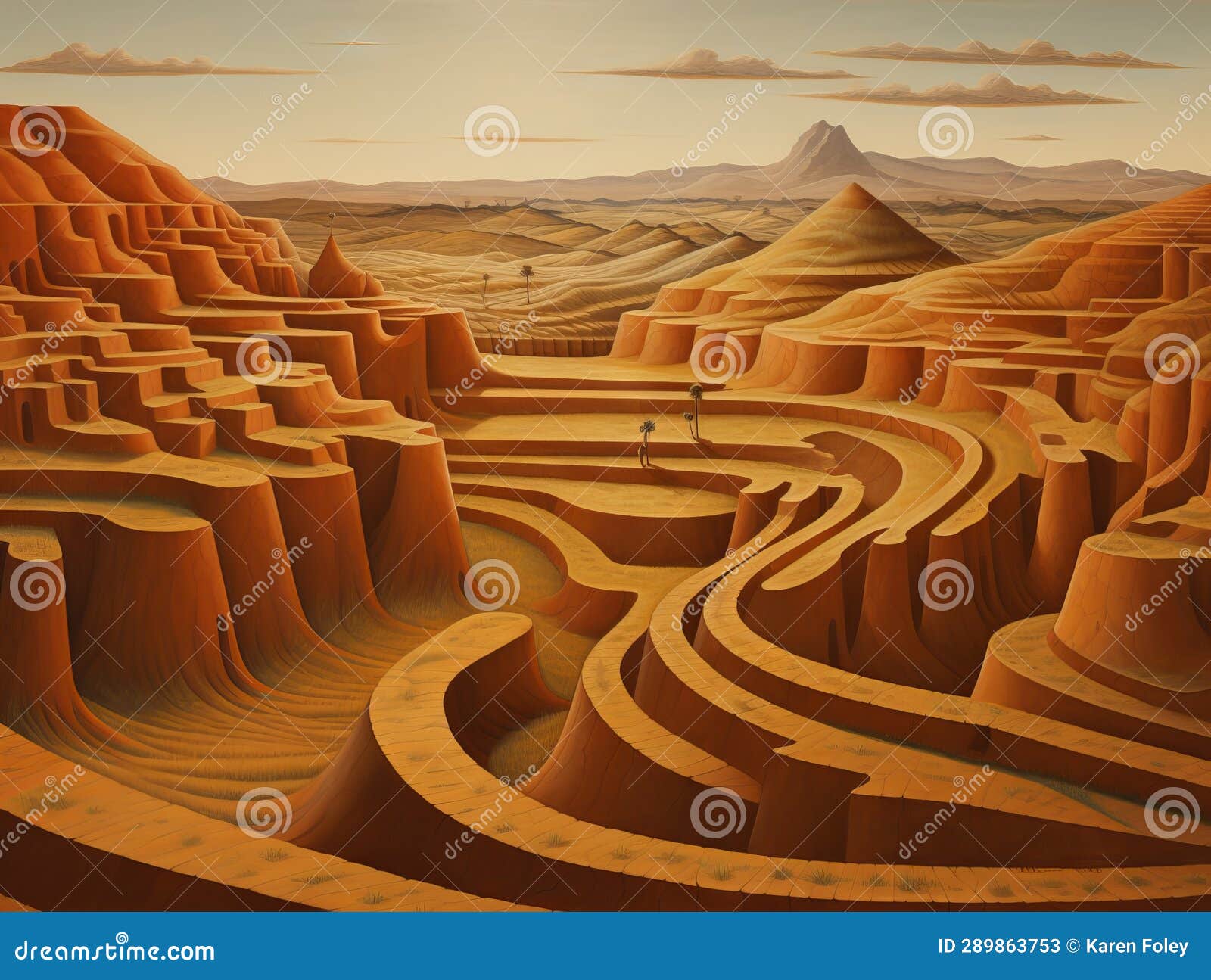 Ancient of Future Labyrinth Civilization Stock Illustration ...