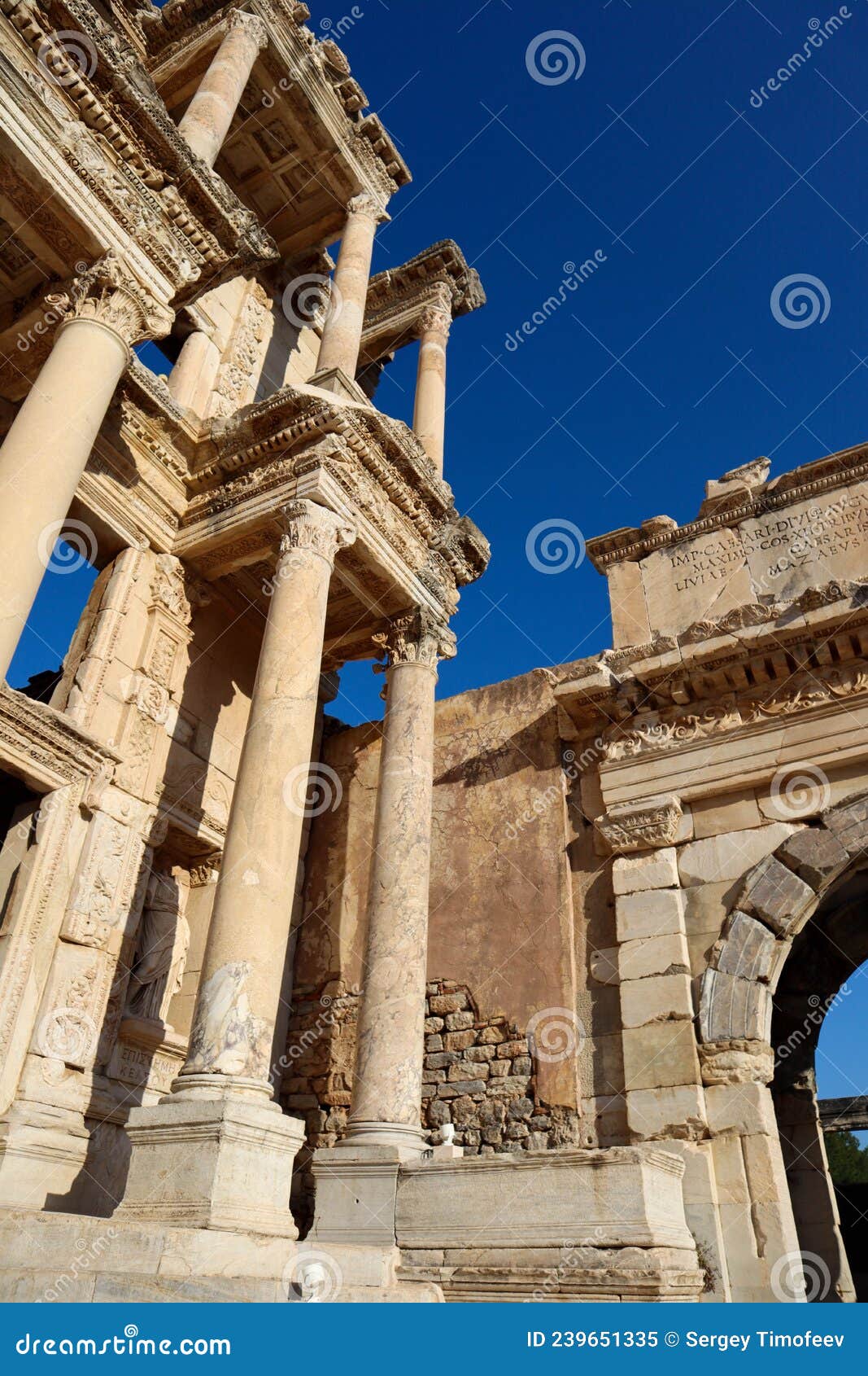 The Ancient Gate of Augustus in Ephesus, Turkey Stock Image - Image of ...