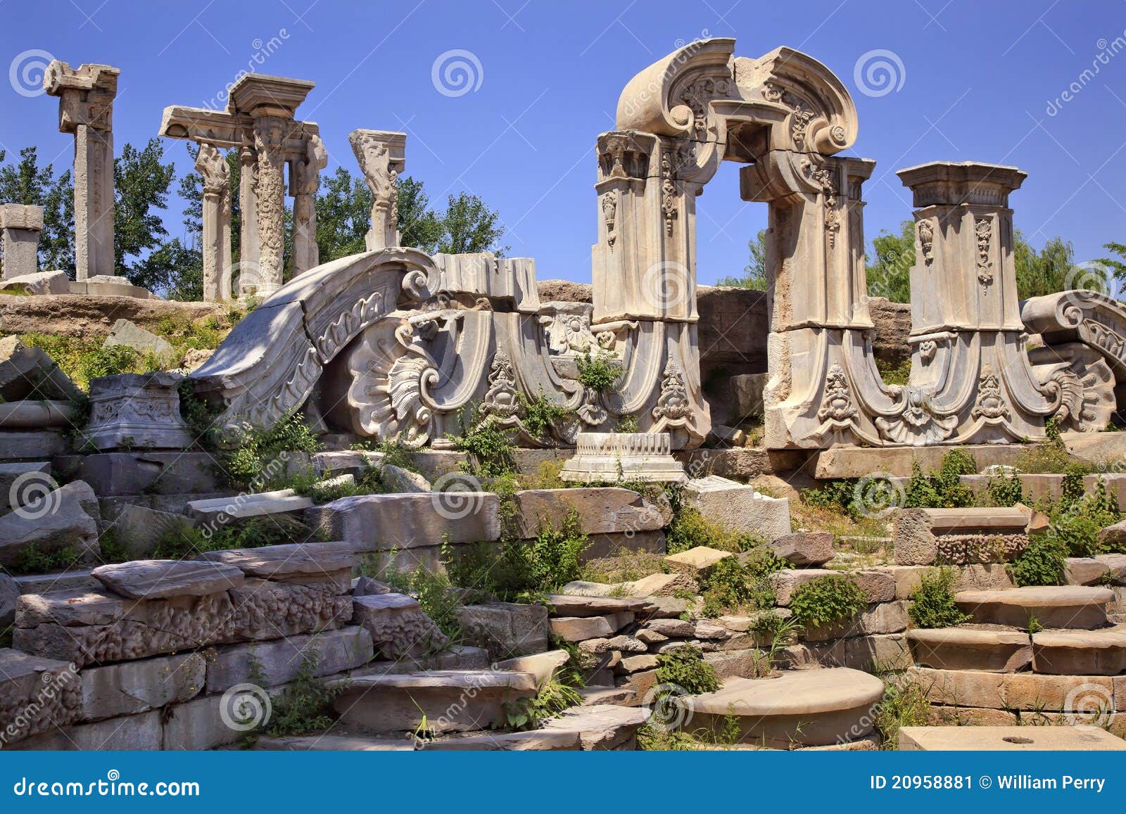 Ancient Gate Ruins Old Summer Palace Beijing Stock Image - Image of ...