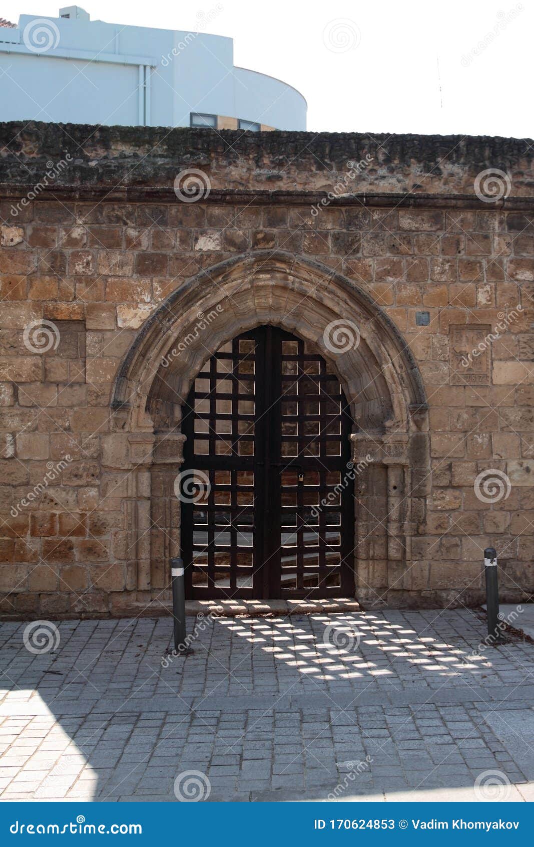 Ancient Gate in Stone Wall. Nicosia, Cyprus Stock Image - Image of ...