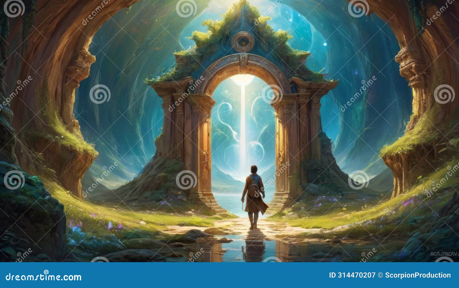 Ancient Gateway To Mystical Realm Stock Image - Image of gateway ...