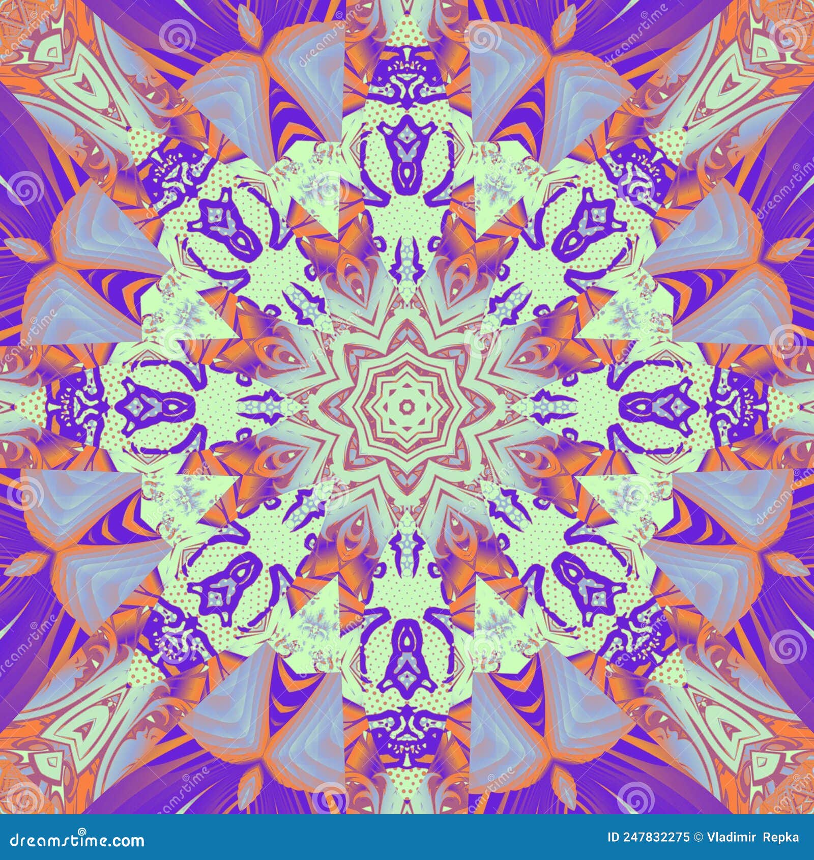 Ancient Generative Colorful Background Tile Stock Illustration ...