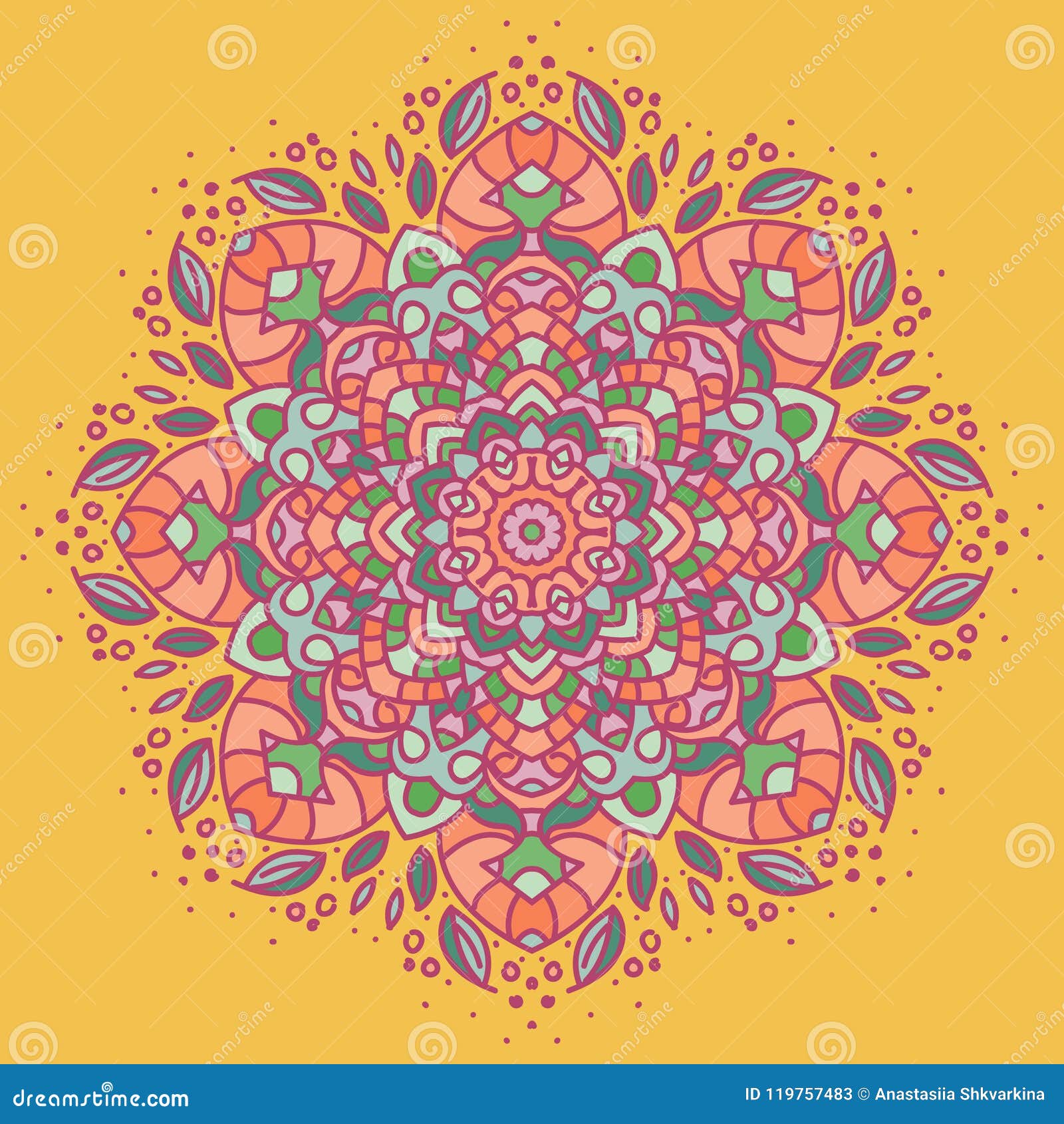 Ancient geometric mandala stock vector. Illustration of background ...