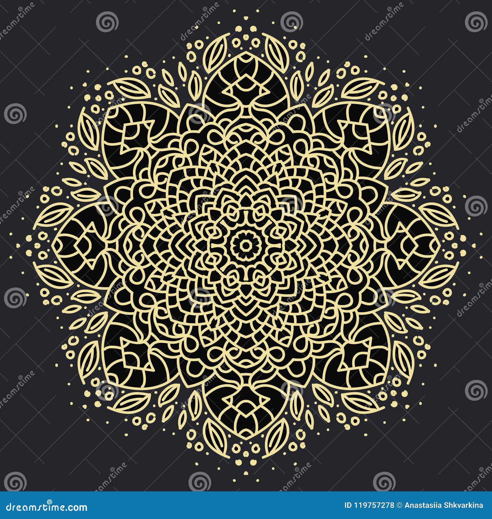 Ancient geometric mandala stock vector. Illustration of ethnic - 119757278