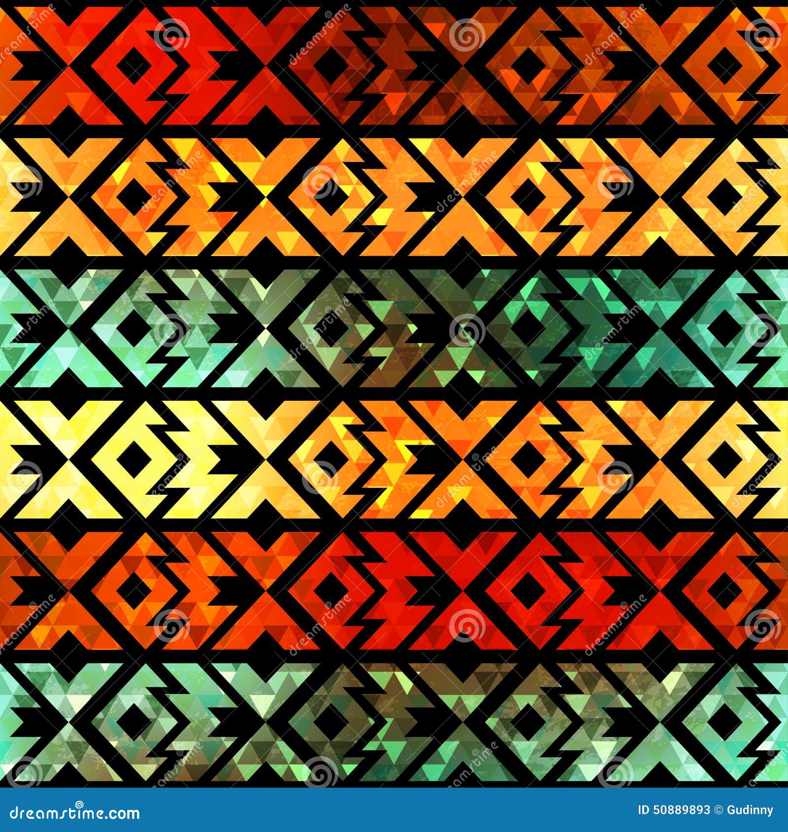 Ancient Geometric Seamless Pattern with Grunge Effect Stock Vector ...