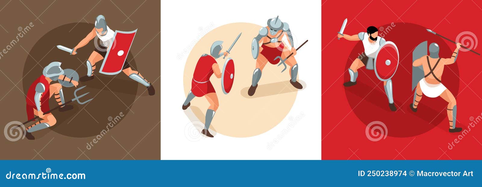 Ancient Gladiators Design Concept Stock Vector - Illustration of ...