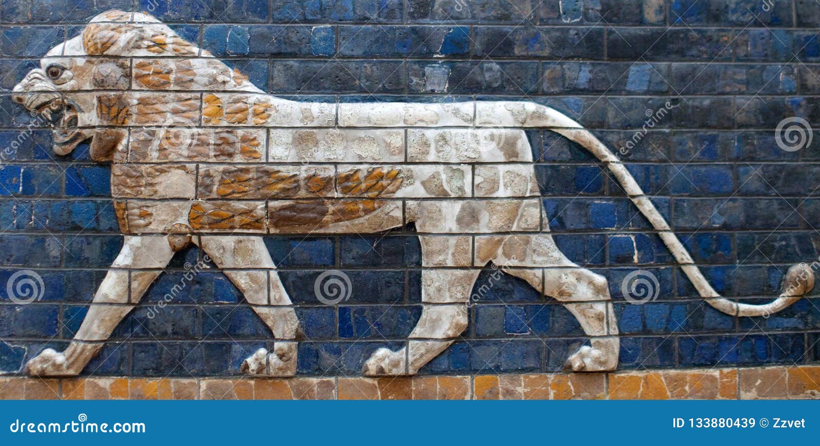 Ancient Relief with Lion from the Babylonian Ischtar Tor Stock Image ...
