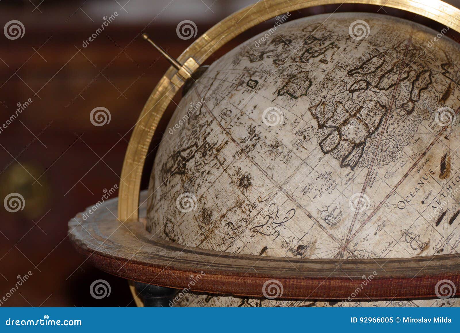 Ancient globe map stock image. Image of travel, retro - 92966005