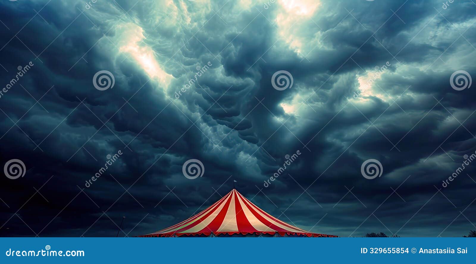 An Ancient Gloomy Circus Under Storm Clouds Stock Photo - Image of ...