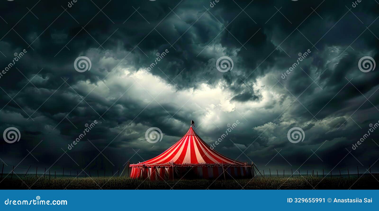 An Ancient Gloomy Circus Under Storm Clouds Stock Image - Image of ...