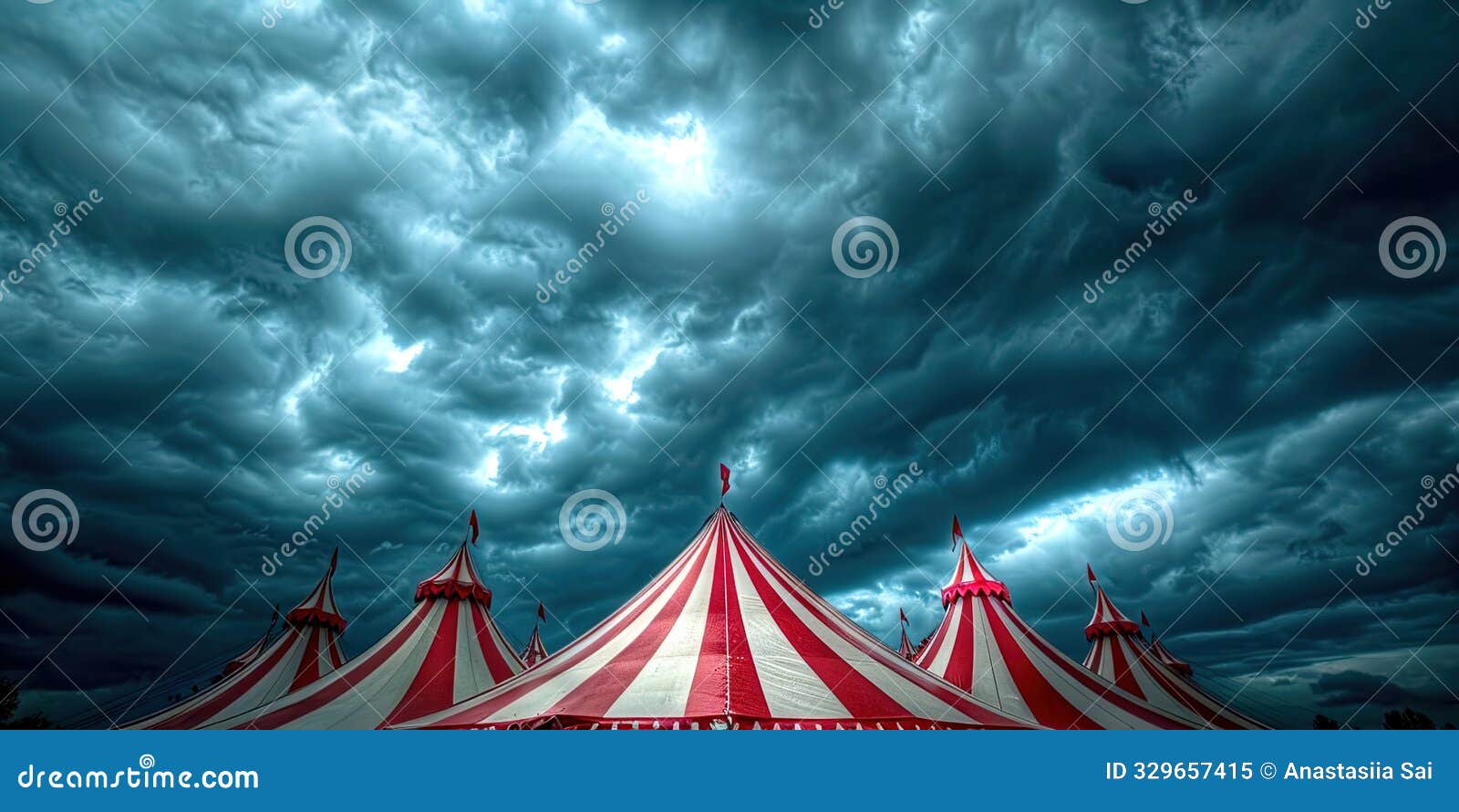 An Ancient Gloomy Circus Under Storm Clouds Stock Image - Image of ...