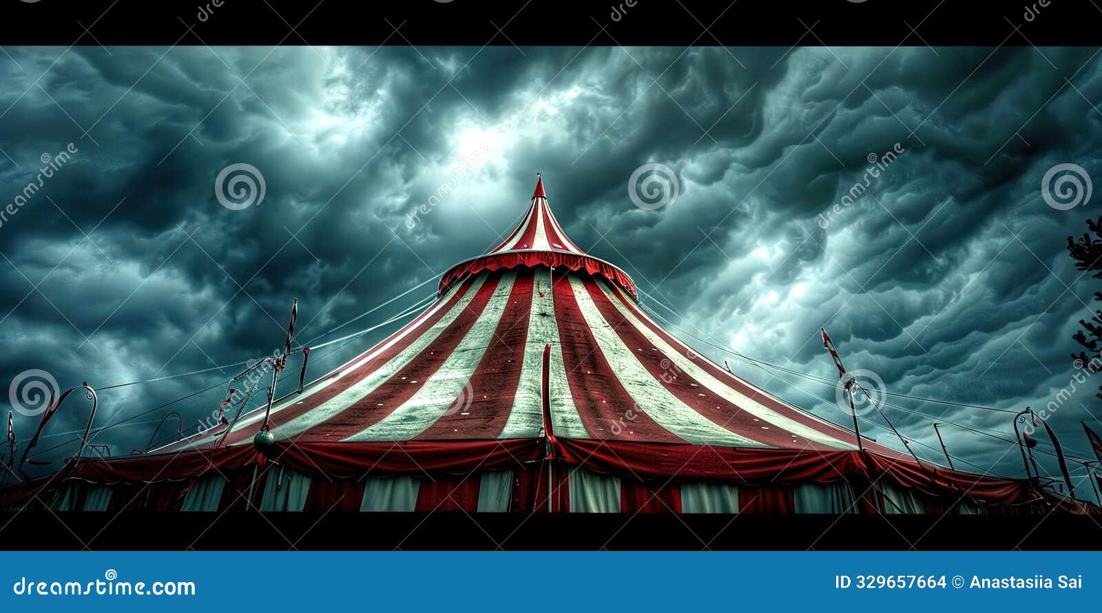 An Ancient Gloomy Circus Under Storm Clouds Stock Photo - Image of ...