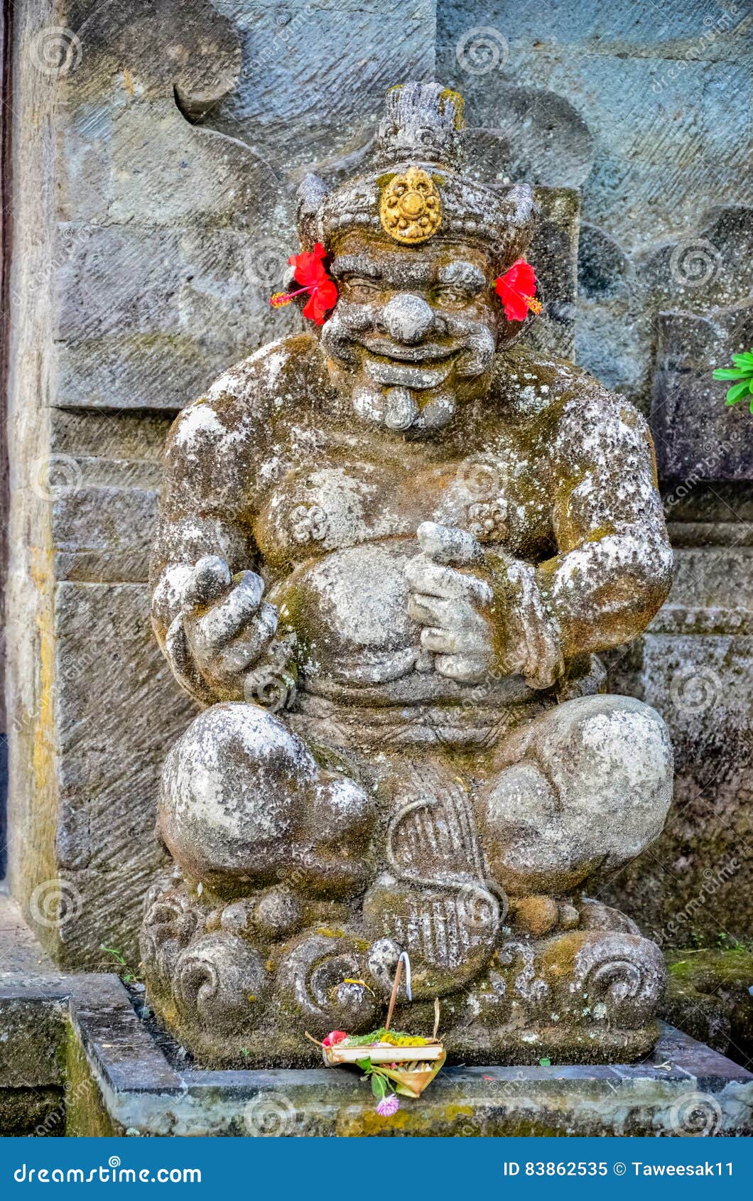 Ancient God Statues with Smile at Bali Stock Image - Image of cement ...