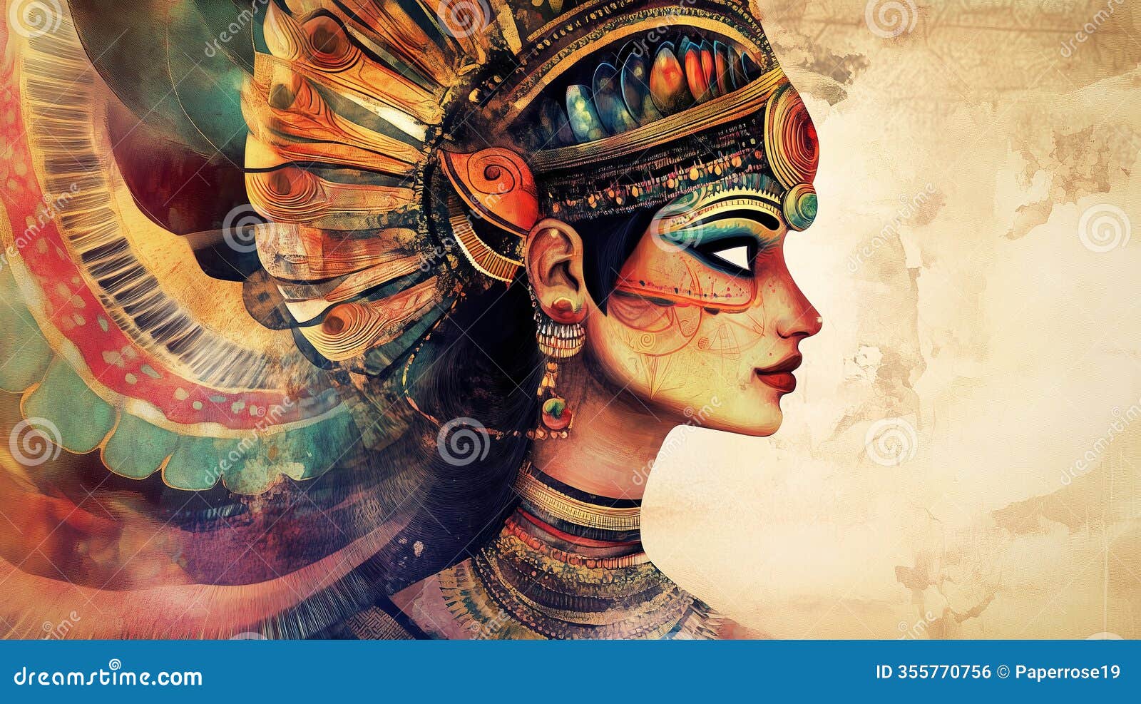 Ancient Goddess in Psychedelic Art Stock Photo - Image of culture ...