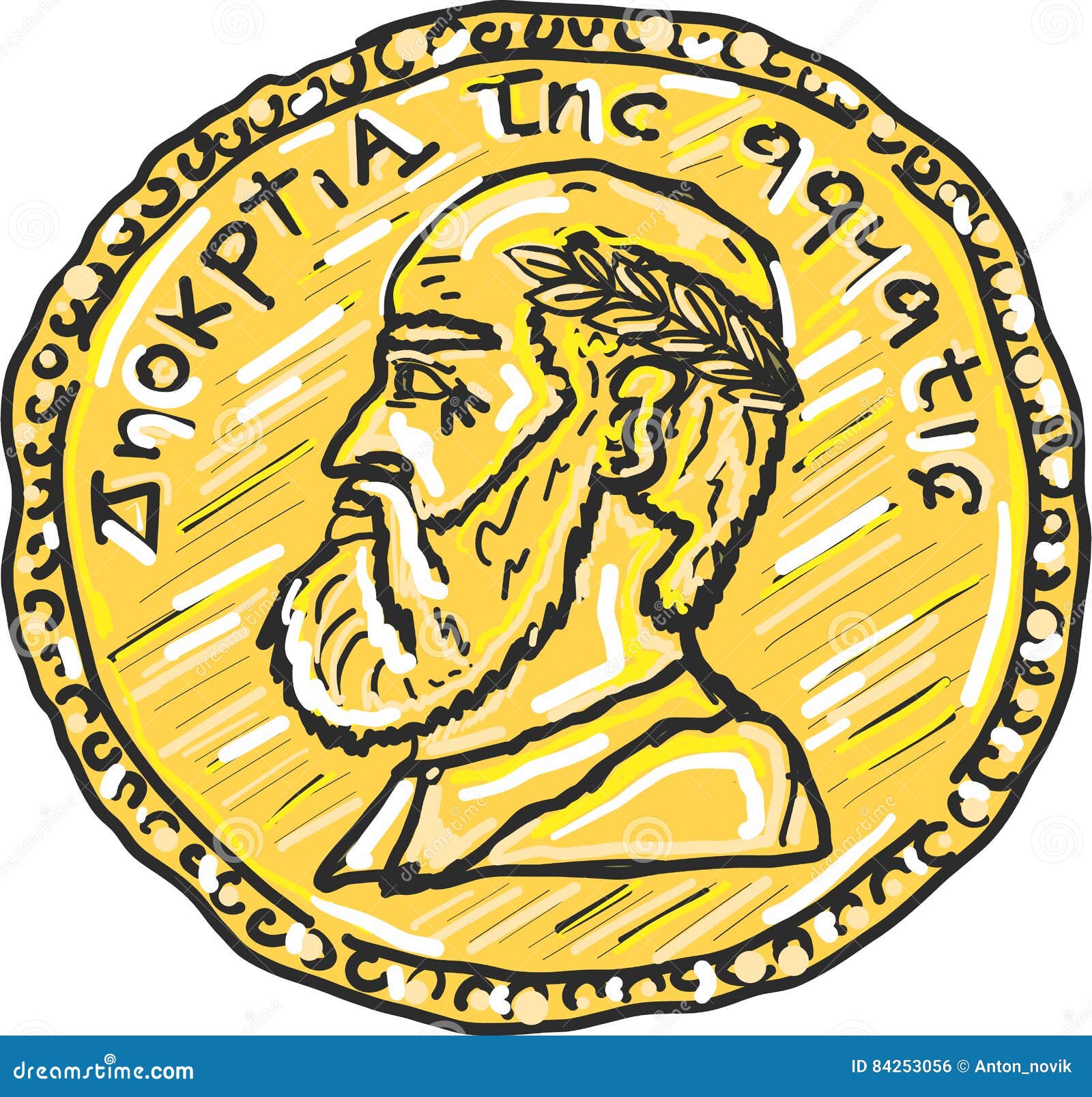 Ancient Gold Coin Vector Illustration Clip-art Image Stock Vector ...