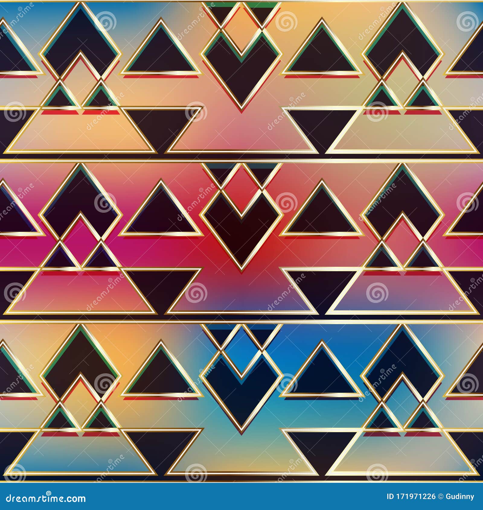 Ancient Gold Geometric Pattern Stock Vector - Illustration of paper ...