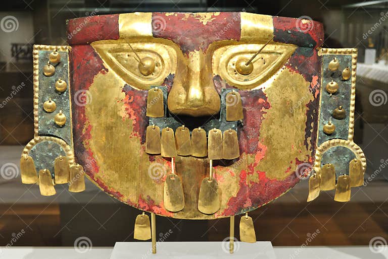 Ancient Gold Inca Mask editorial photography. Image of ancient - 18060707