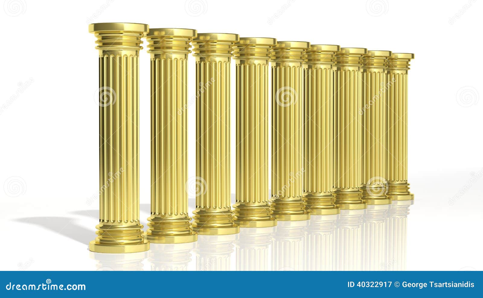 Ancient gold pillars stock illustration. Illustration of pedestal ...