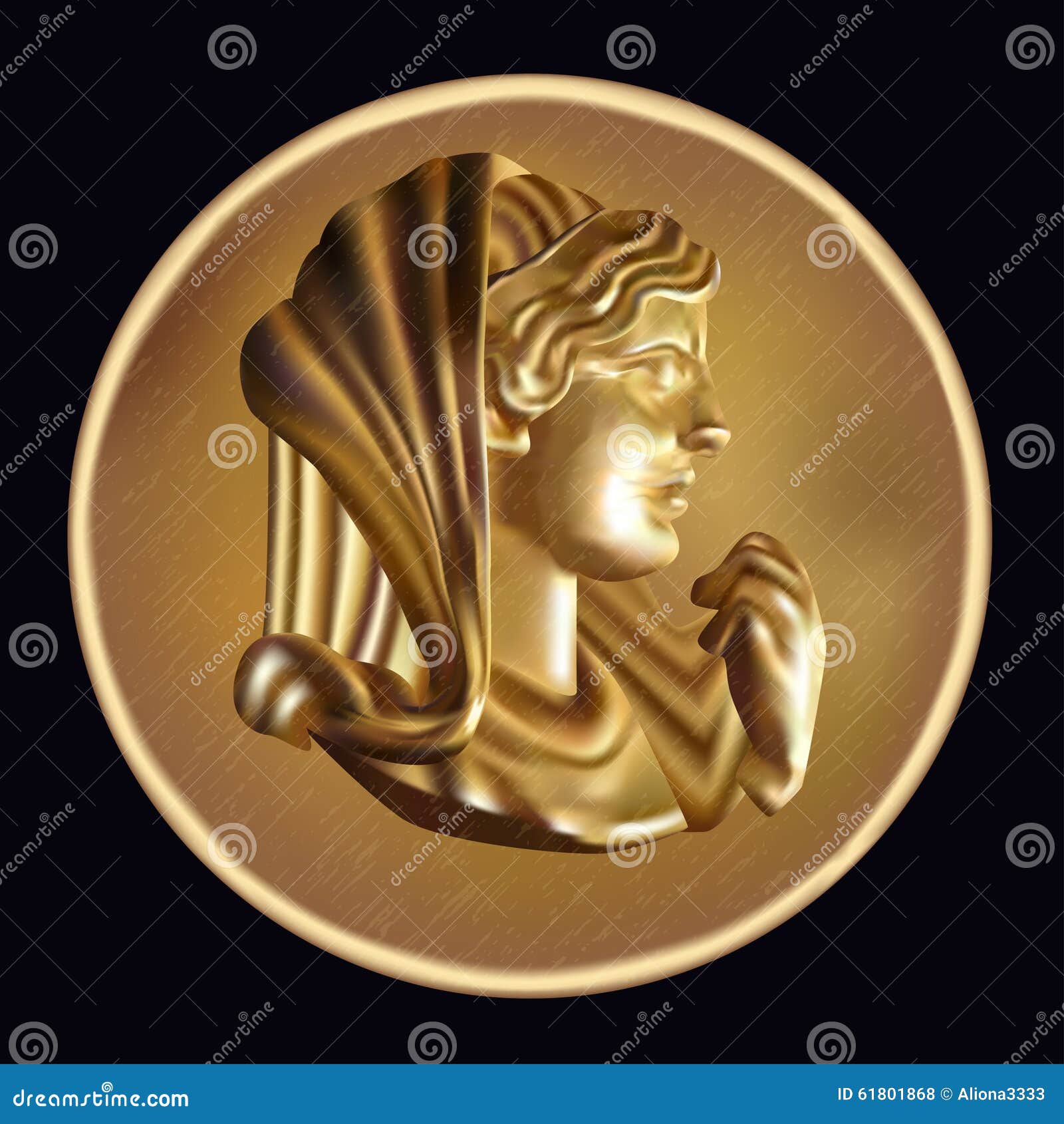 Ancient golden coin stock vector. Illustration of archaeology - 61801868