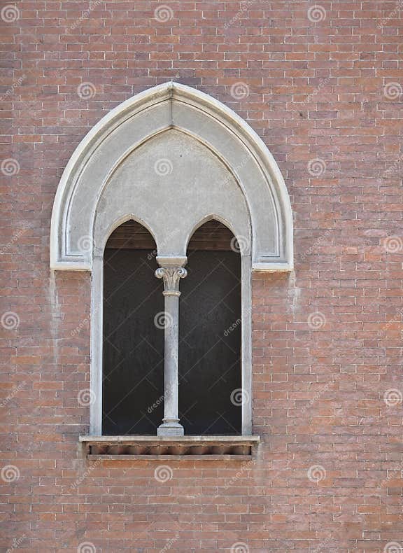 Ancient gothic window stock photo. Image of wall, mullioned - 247342612
