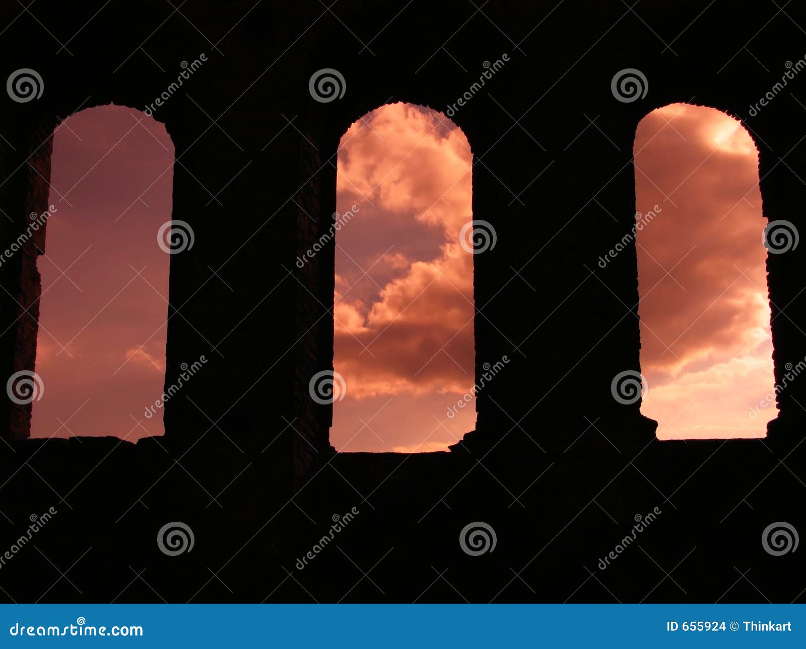 Ancient Gothic Windows at Sunset Stock Photo - Image of culture, orava ...