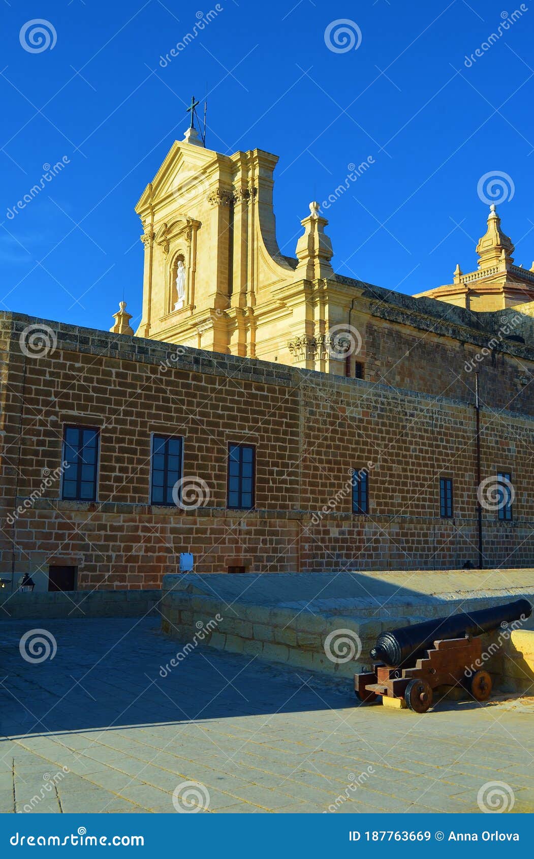 Ancient Gozo Island Architecture Stock Image - Image of cross, stone ...