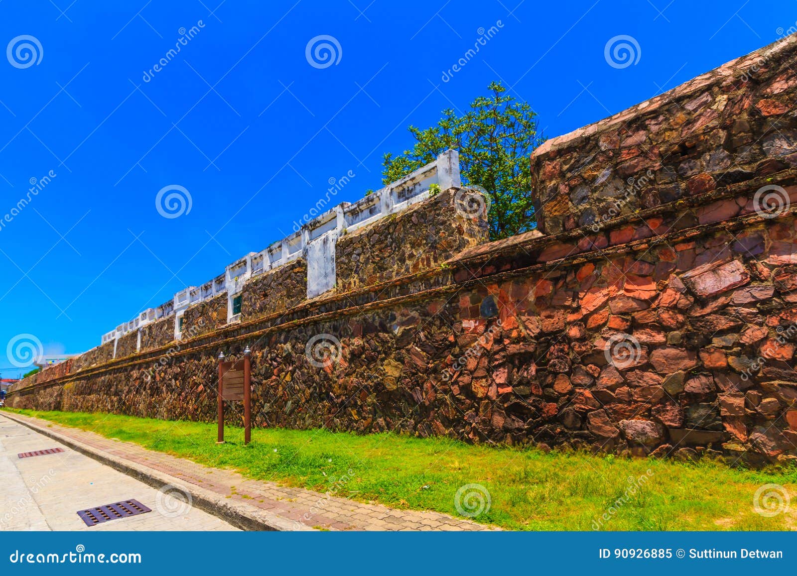 The Ancient Grate City Wall. Stock Image - Image of songkhla, wall ...