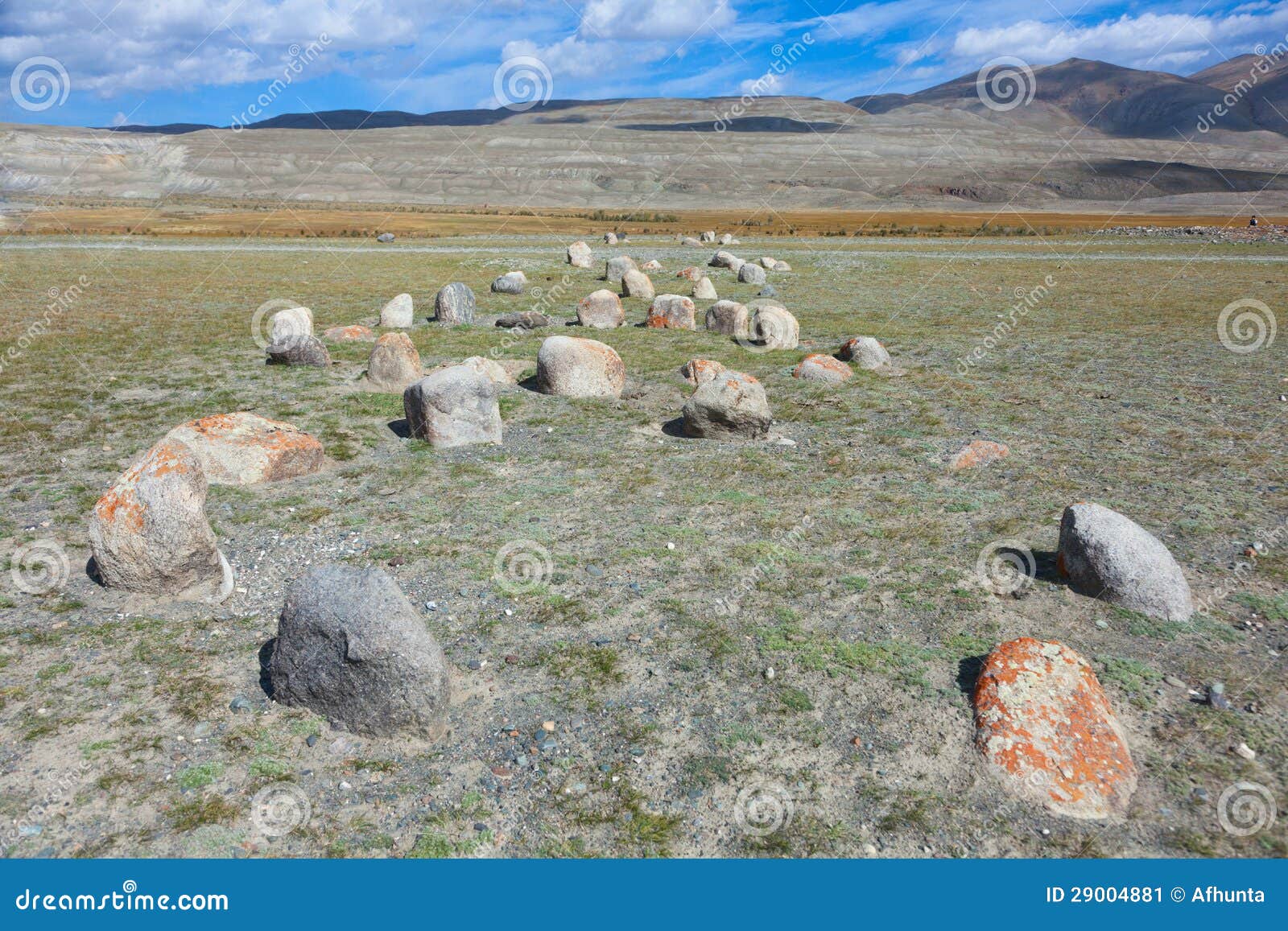 Ancient Gravestones in the Steppes of the Altai Stock Image - Image of ...