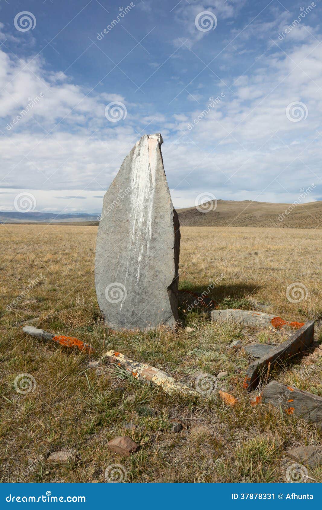 Ancient Gravestones in the Steppes of the Altai Stock Image - Image of ...