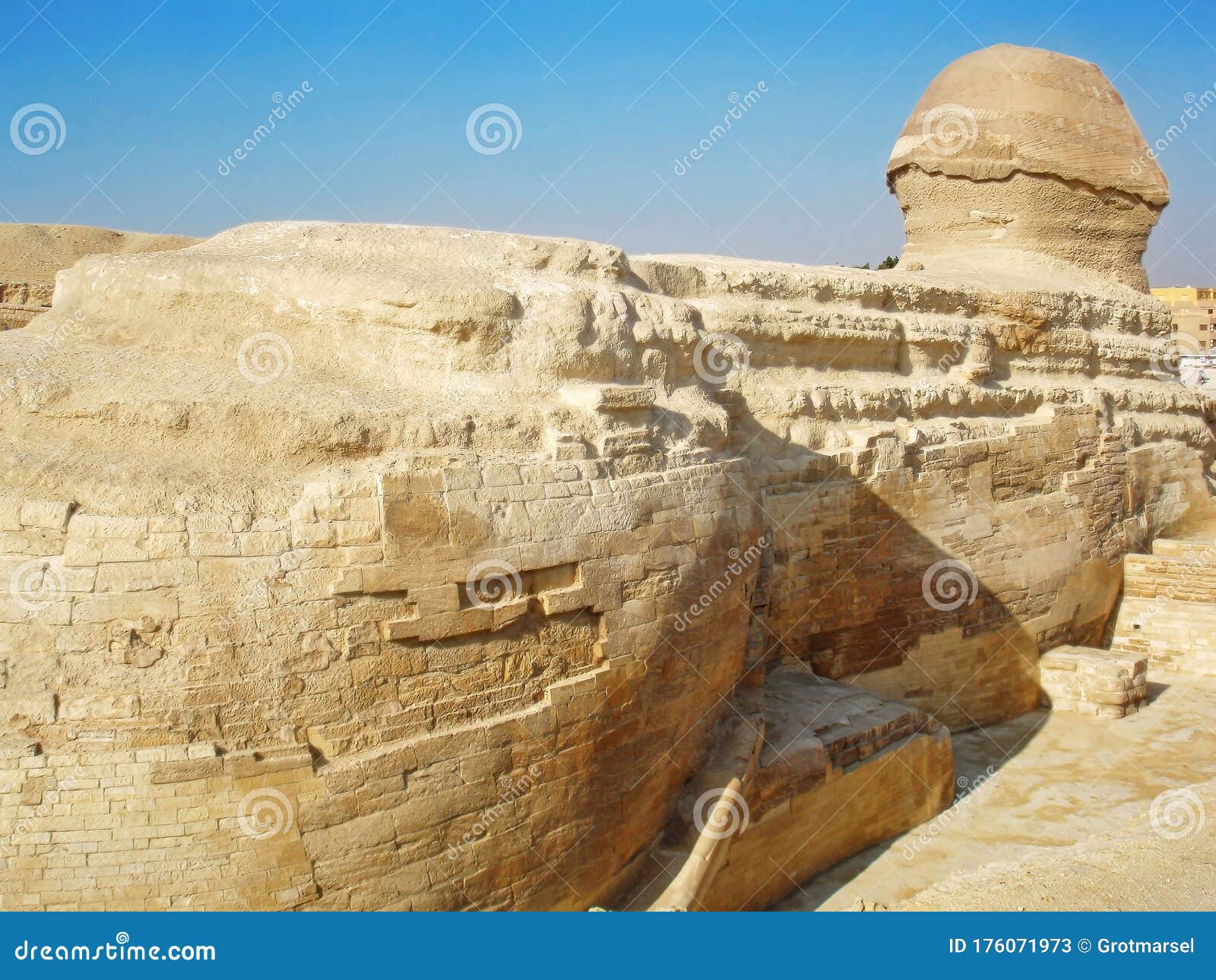 Ancient Great Sphinx of Giza from Back Side Stock Image - Image of ...