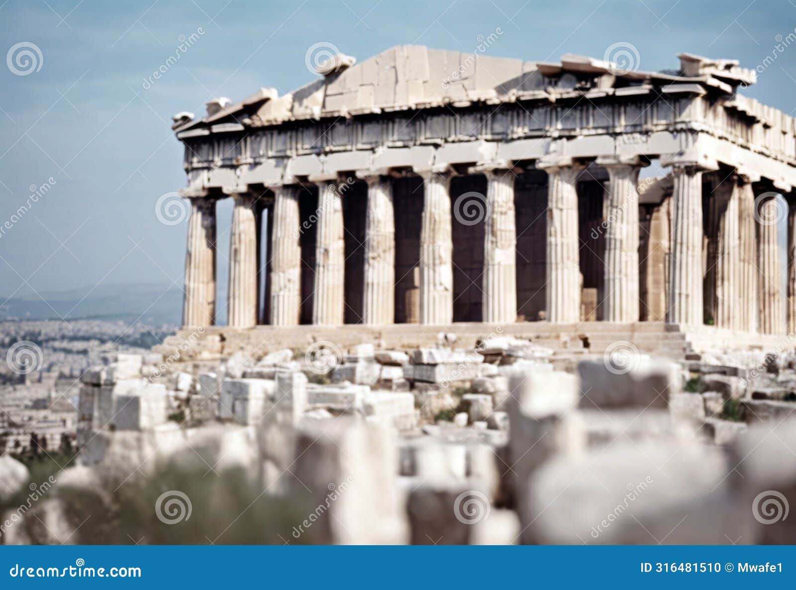 Ancient Greece Acropolis Athens Parthenon the Stock Illustration ...