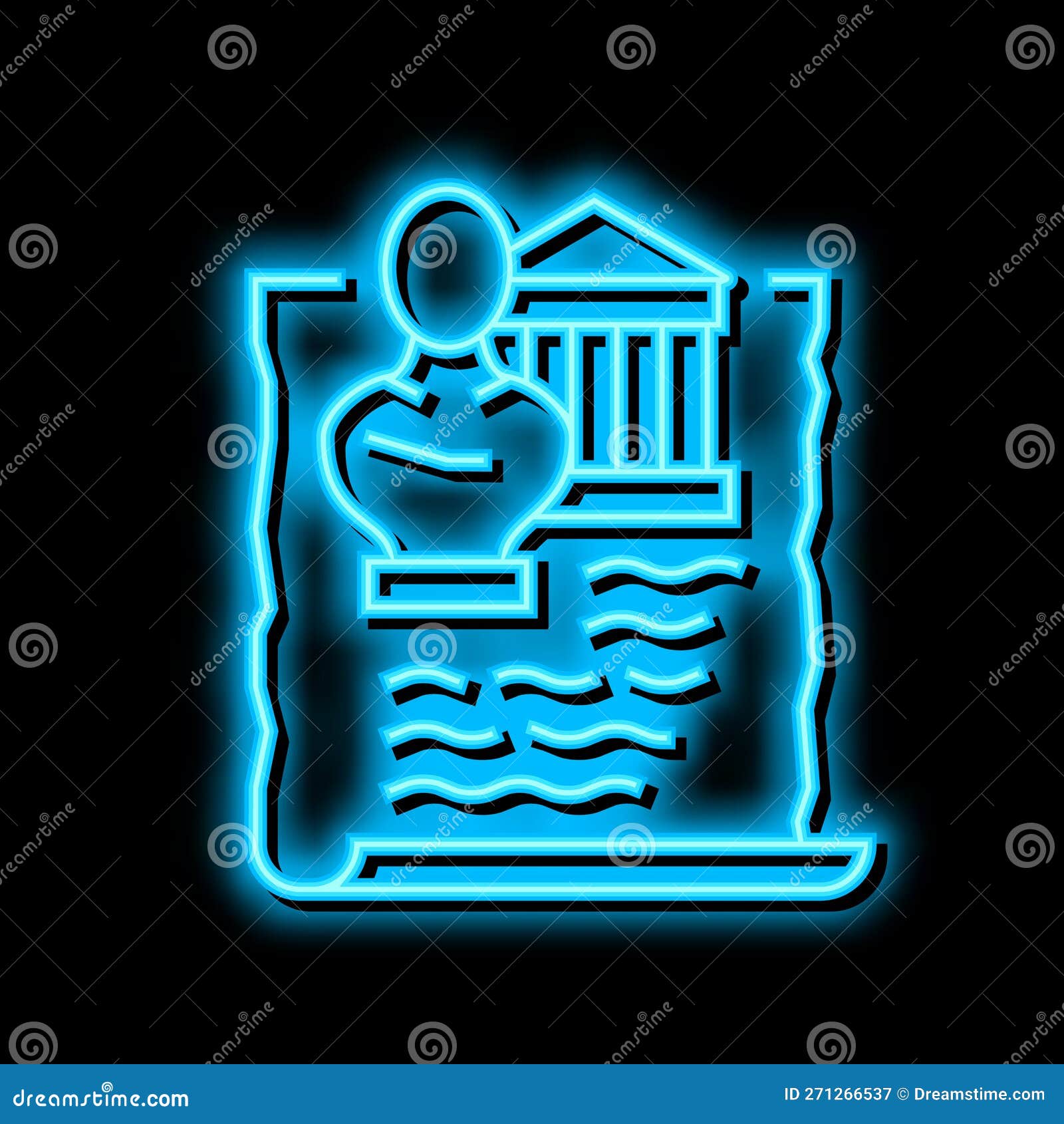 Ancient Greece History Neon Glow Icon Illustration Stock Vector ...