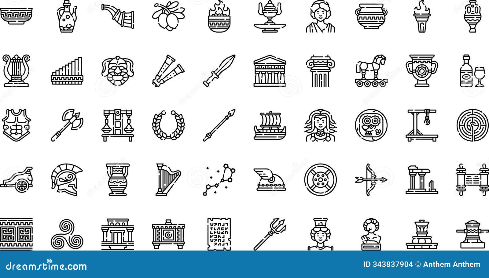Ancient Greece Icons High-Quality Vector Icons Collection with Editable ...