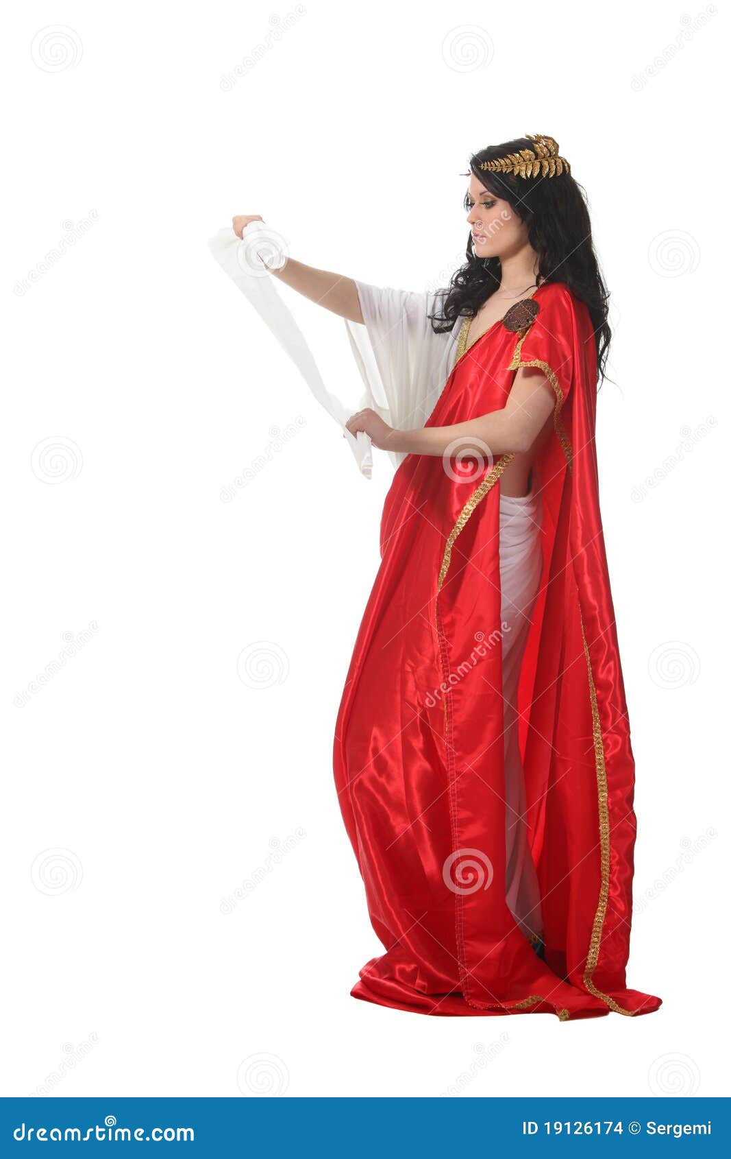 Ancient Greece Woman with a Scroll Stock Photo - Image of brunette ...