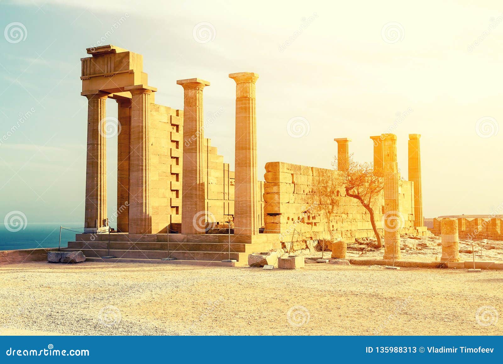 Greek Acropolis In Athens On Reconstruction Royalty-Free Stock Photo ...
