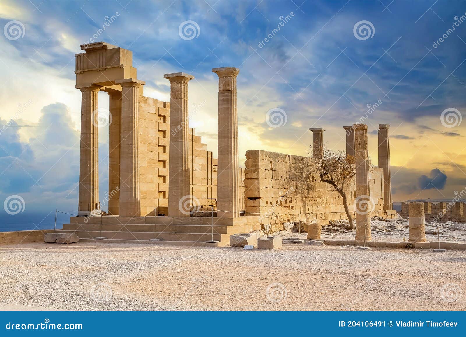 Greek Acropolis In Athens On Reconstruction Royalty-Free Stock Photo ...