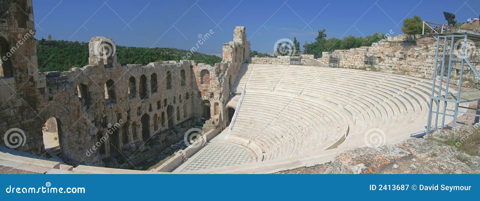 Ancient Greek Amphitheater stock image. Image of blue - 2413687