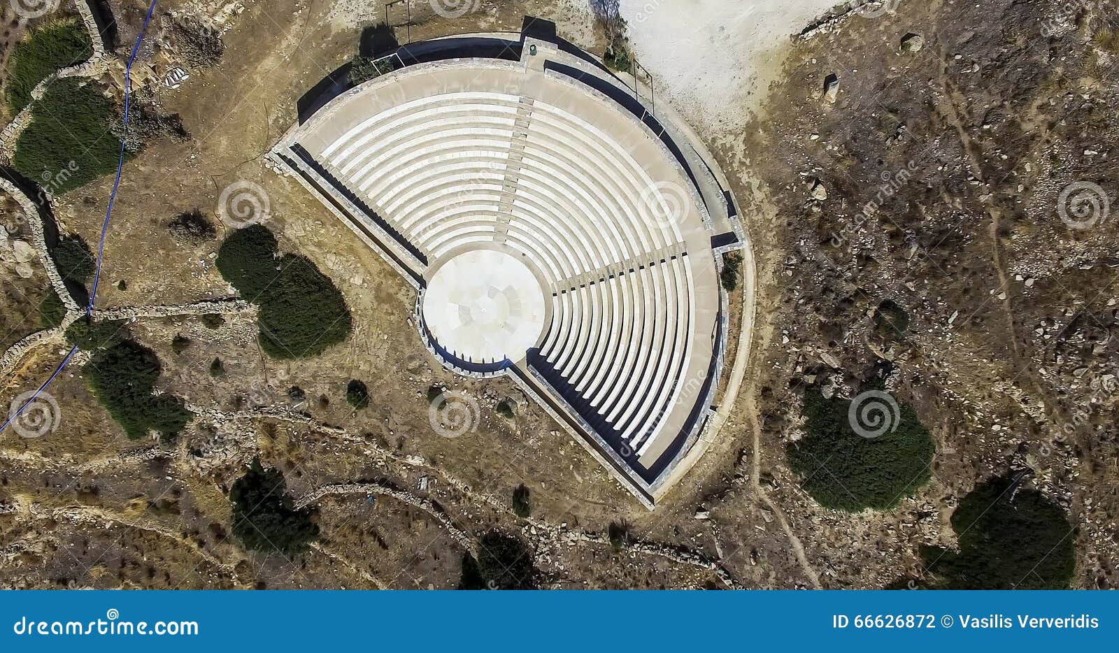 Ancient Greek Amphitheatre in Ios Island, Greece. Stock Photo - Image ...