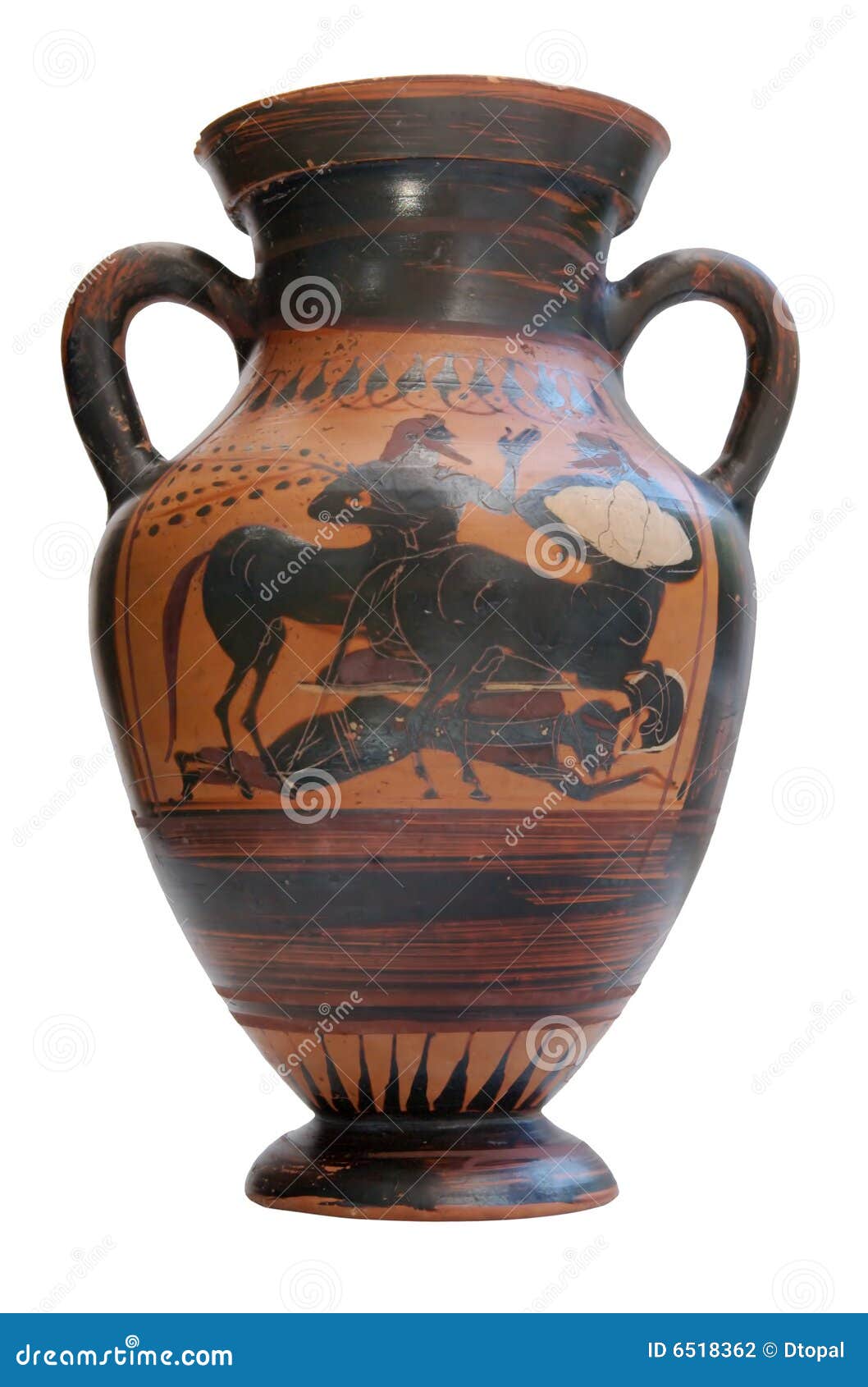 Ancient Greek Amphora Isolated Stock Photo - Image of history, painted ...