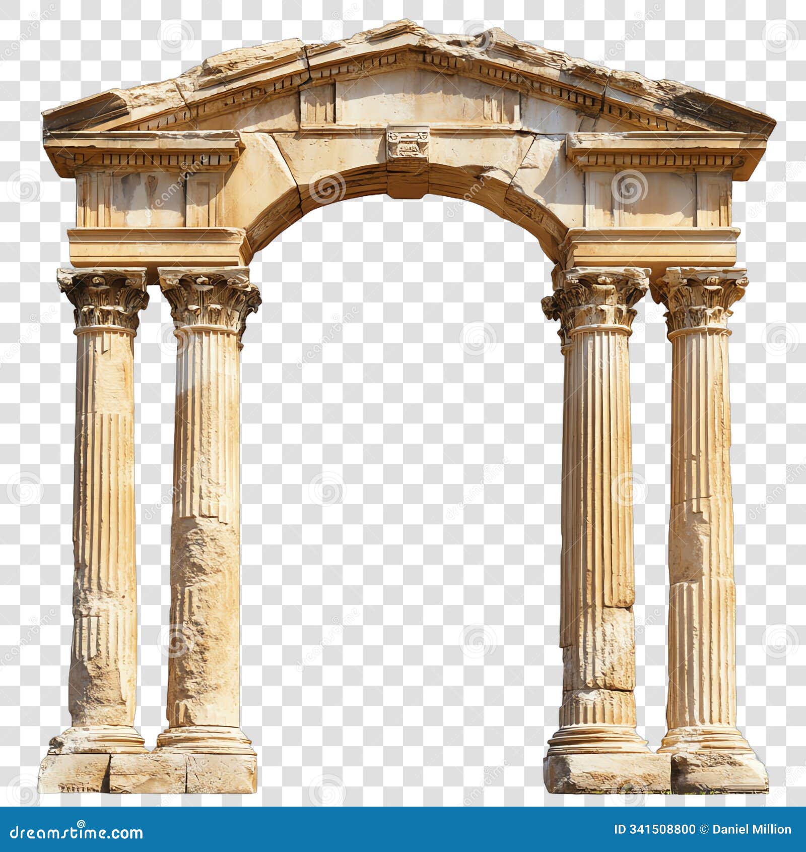 Ancient greek arch stock illustration. Illustration of exterior - 341508800