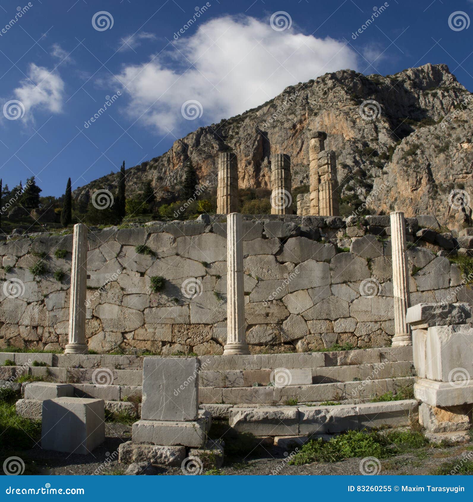 Ancient Greek Archaeological Site of Delphi,Central Greece. Stock Image ...