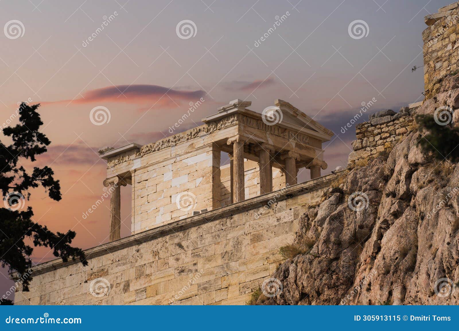 Ancient Greek Architecture, Aphrodite Temple in the Acropolis Stock ...