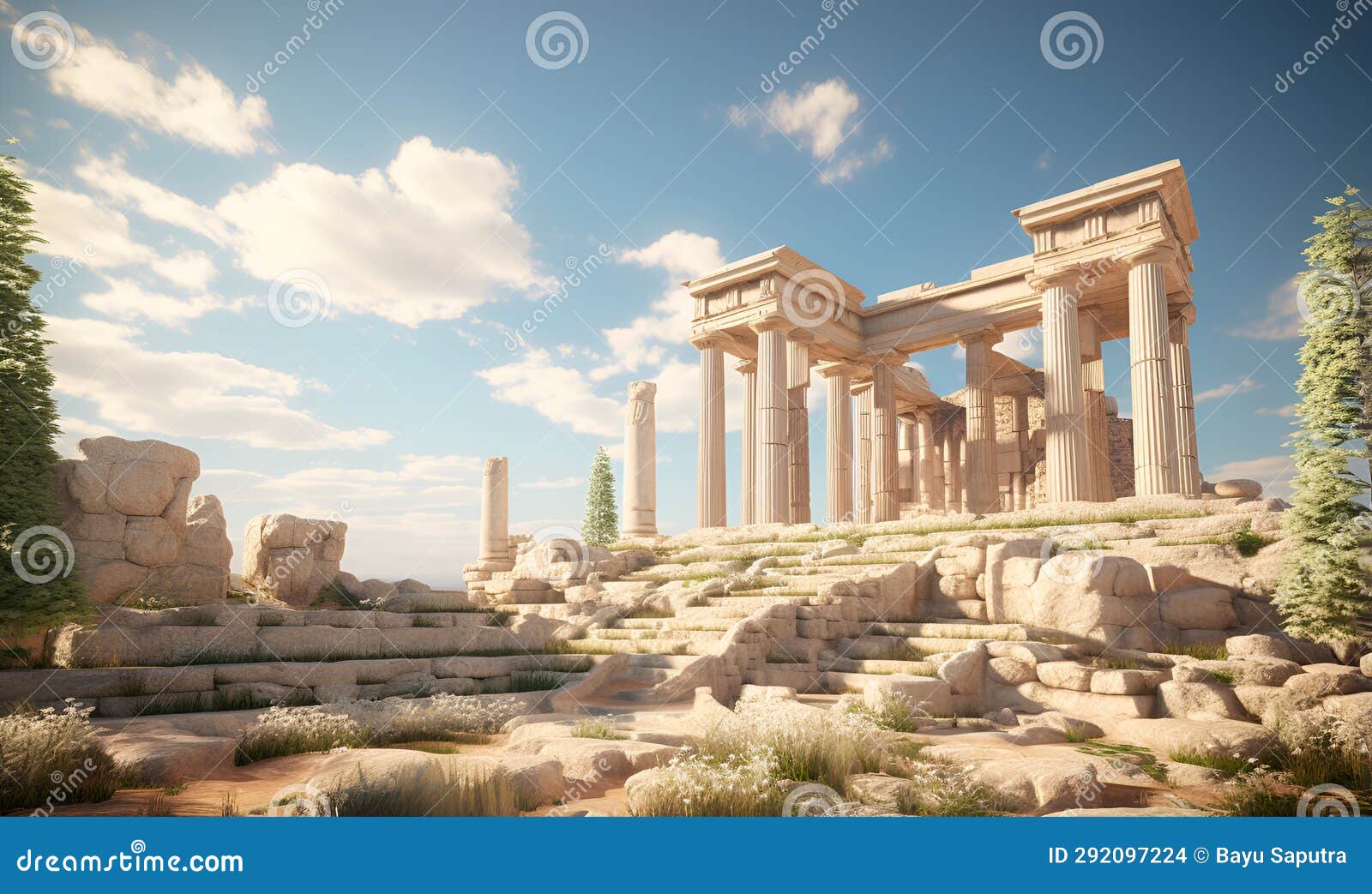 Ancient Greek Architecture Buildings Art, Ai Generative Stock ...