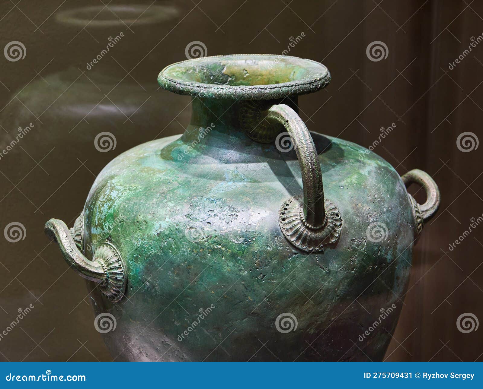 Ancient Bronze Water Vessel Stock Image - Image of style, ornament ...